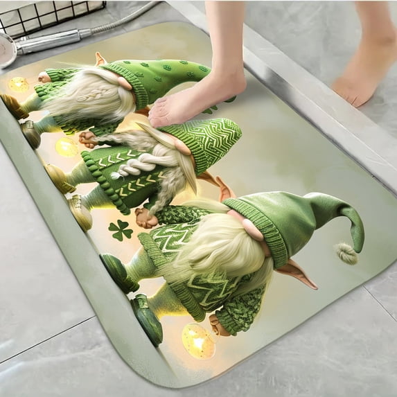 1pc St. Patrick's Holiday Bathroom Rug, Vintage St Patricks Non-Slip ...