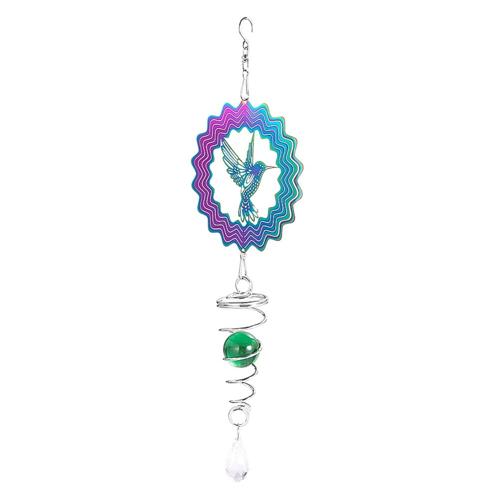 1pc Stainless Steel 3D Wind Spinners Glass Teardrop Charm Wind Chime ...