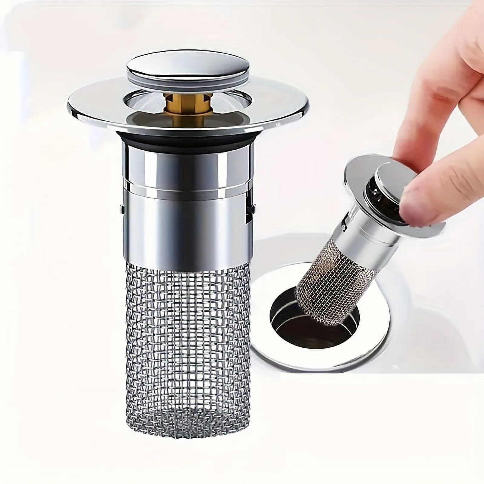 1pc Stainless Steel Bathroom Sink Plug Stopper, Sink Drain Strainer ...