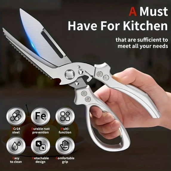 1pc Stainless Steel Kitchen Scissors for Cutting Chicken Bones, Smooth ...