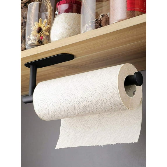 1pc Stainless Steel Tissue Storage Rack, Minimalist Solid Color Black ...