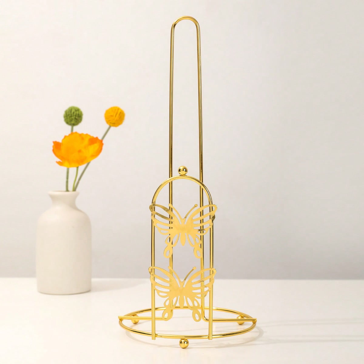 1pc Standing Iron Paper Towel Holder With Luxury Design, Can Hold Water ...