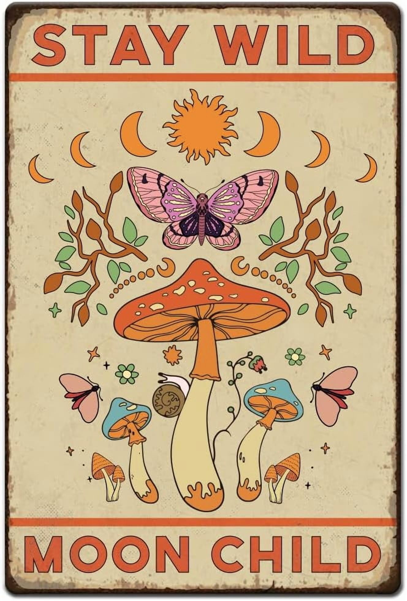 1pc Stay Wild Moon Child Poster 7.87x11.81 inch Vintage Metal Tin Sign ...
