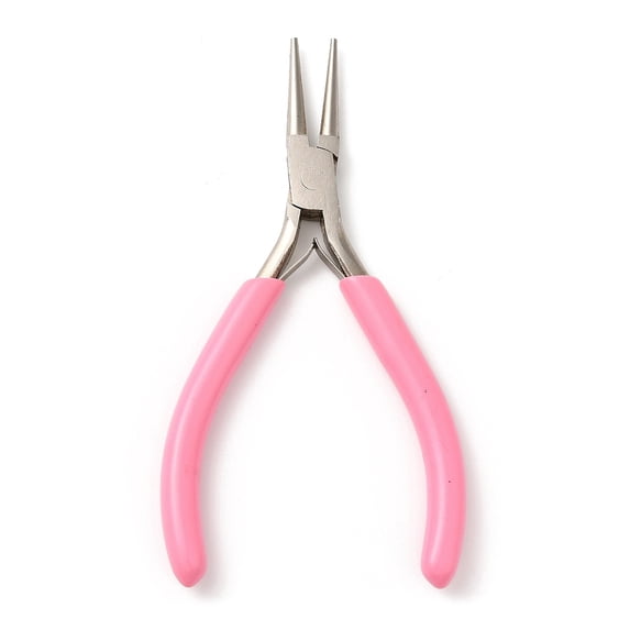 1pc Steel Jewelry Pliers with Plastic Handle Covers Round Nose Pliers ...
