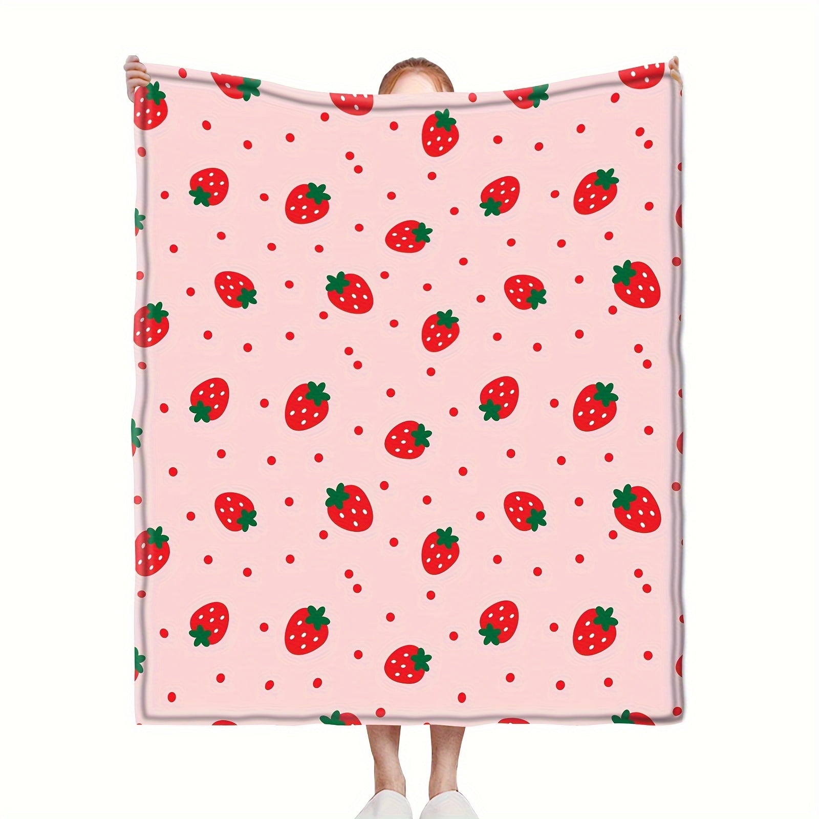 1pc of Strawberry Blanket for Girls, a Strawberry Gift for Girls, Pink ...