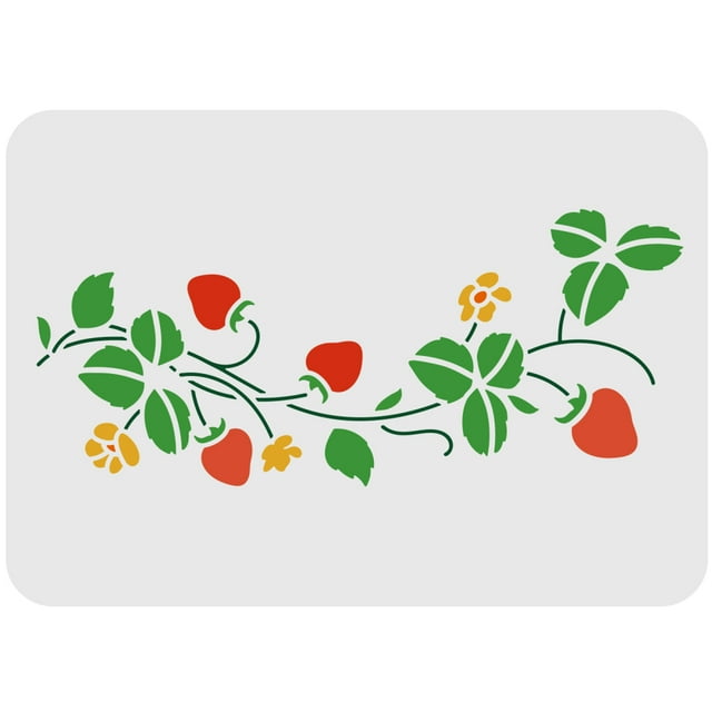 1pc Strawberry Border Stencil Reusable Strawberry Vines Drawing Stencil ...