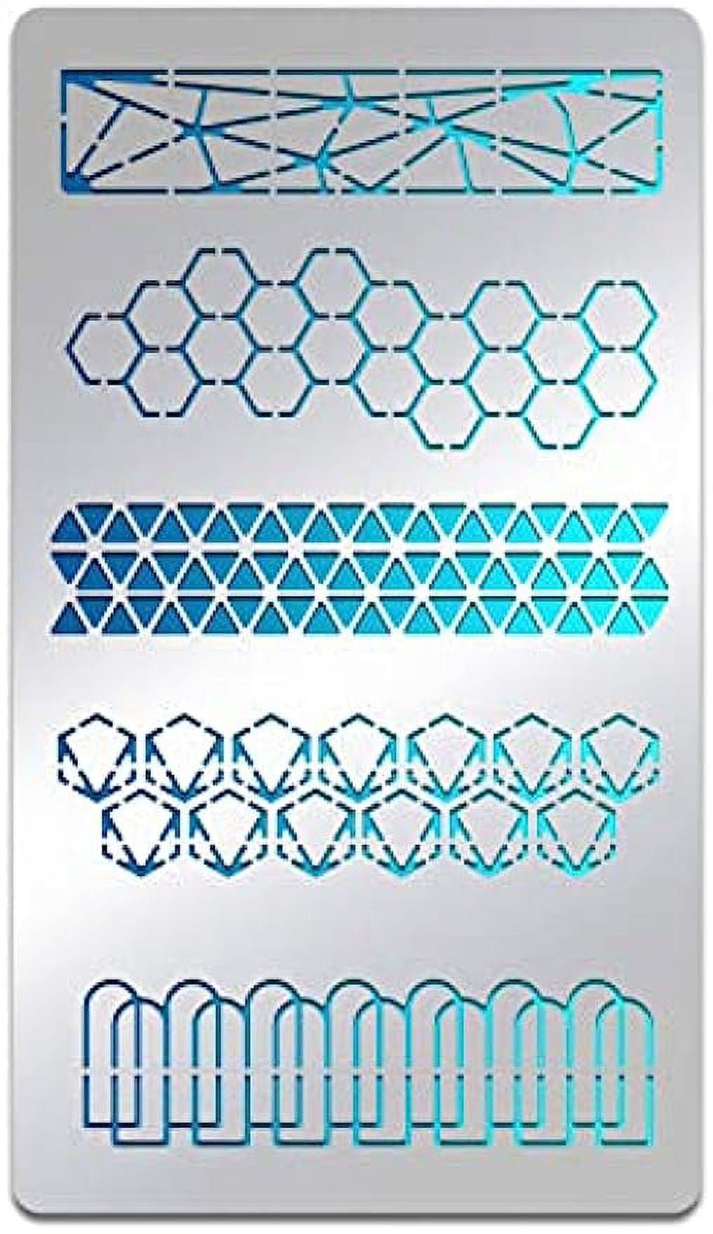 1pc Stripe Painting Stencils Honeycomb Hexagon Stainless Steel Metal ...