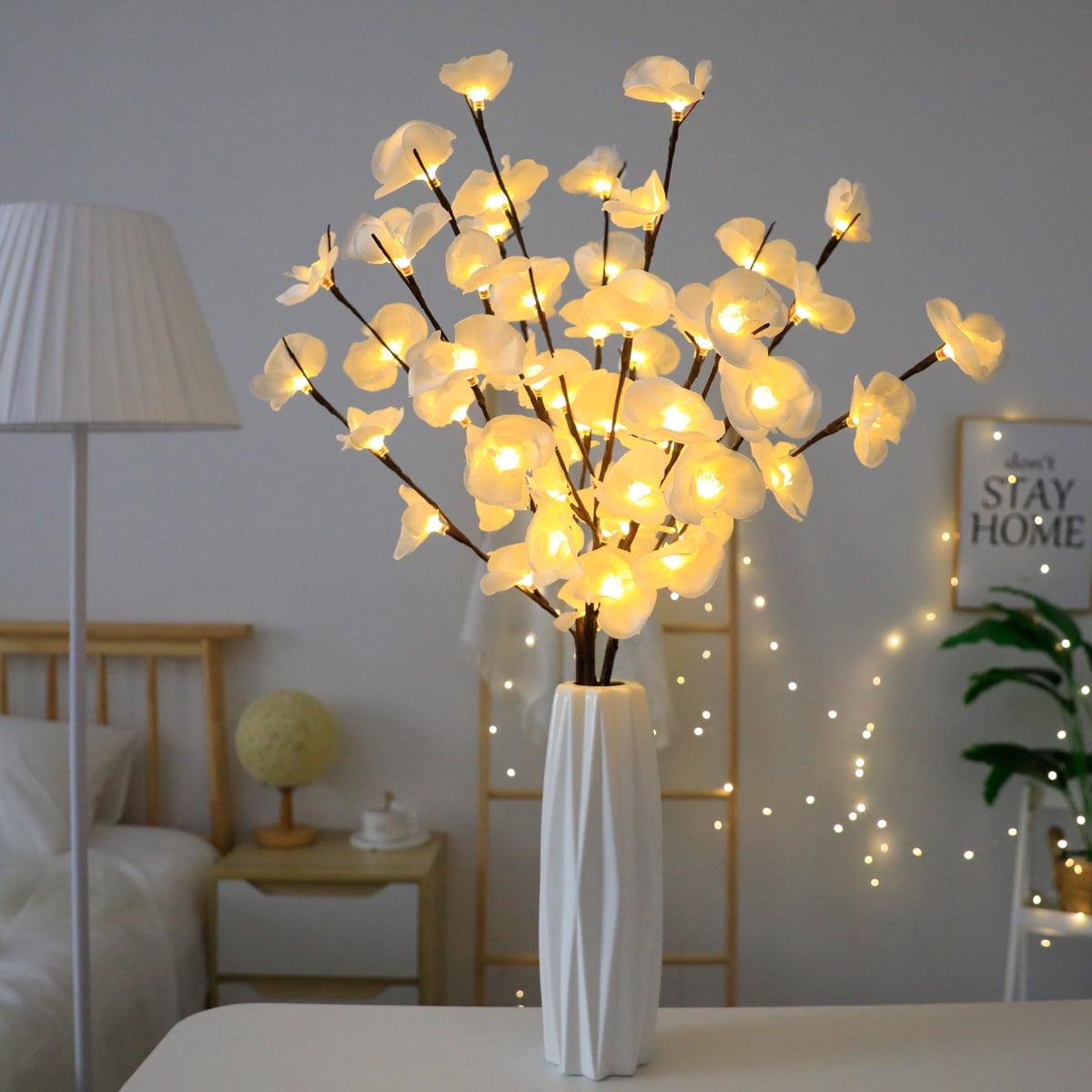 1pc Stunning White Phalaenopsis Tree Branch LED Lights for Home and ...