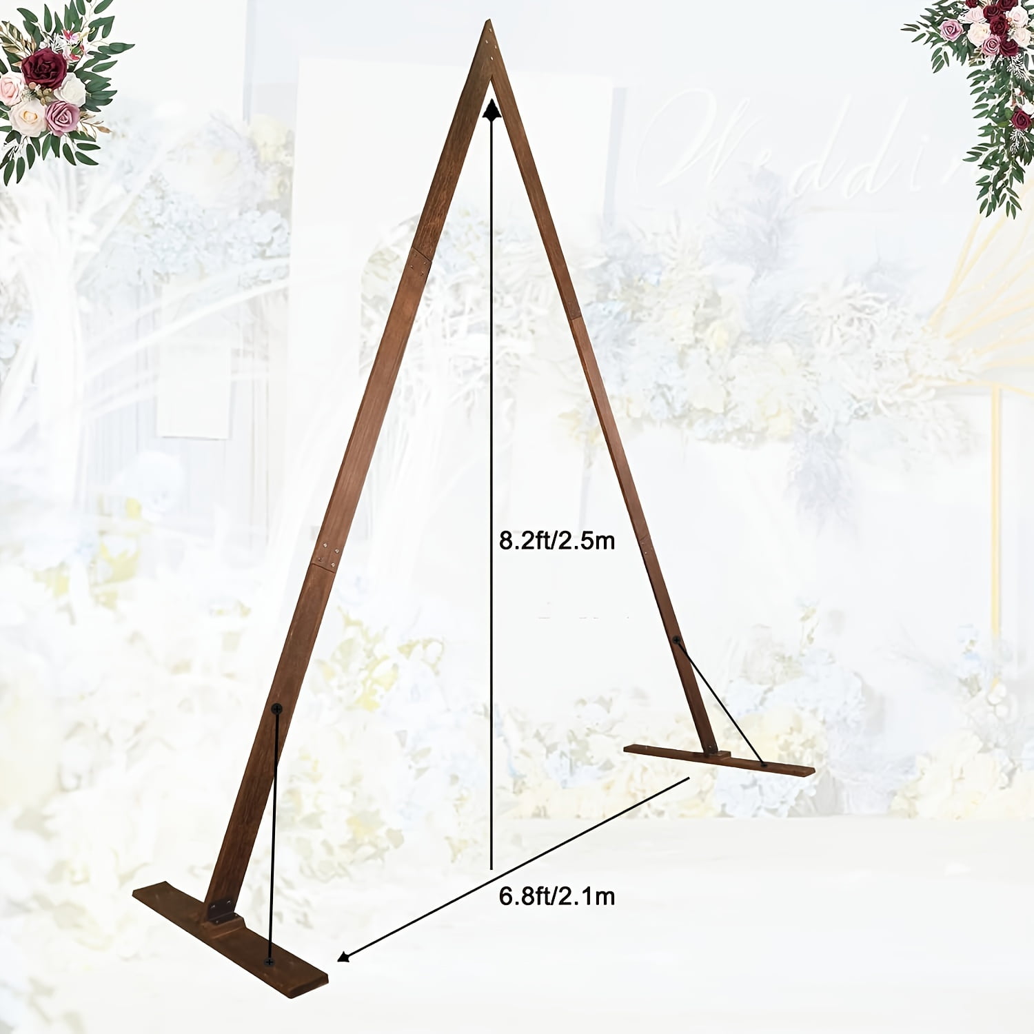 1pc Sturdy Wooden Wedding Arch Frame - Elegant Triangular or ...