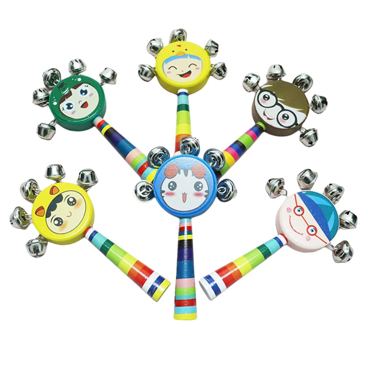 1pc Style Random Smiling Face Rattle 16cm Handheld Sounding Bell ...