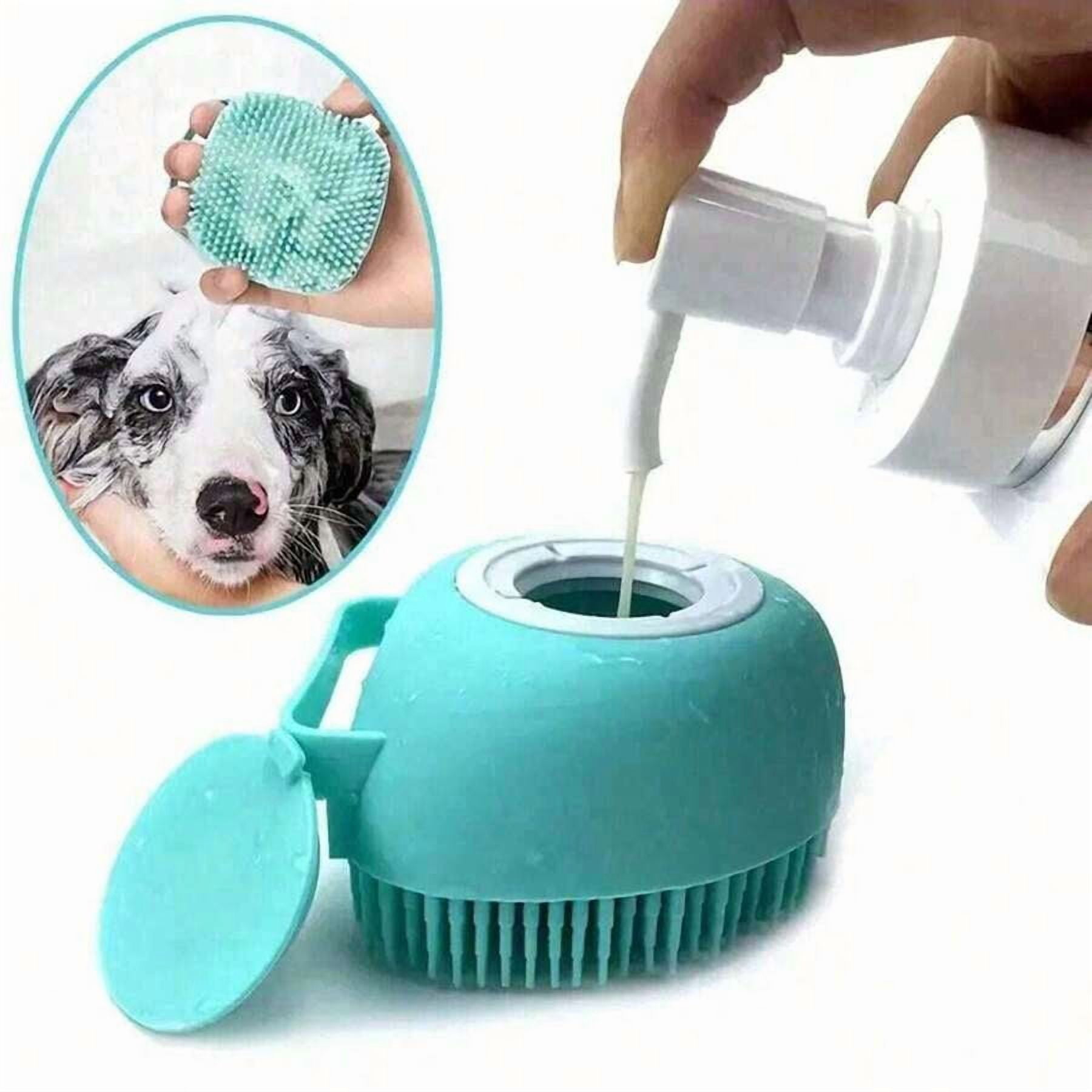 1pc Summer Pet Bath Brush, Silicone Massage Rubber Grooming Tool With ...