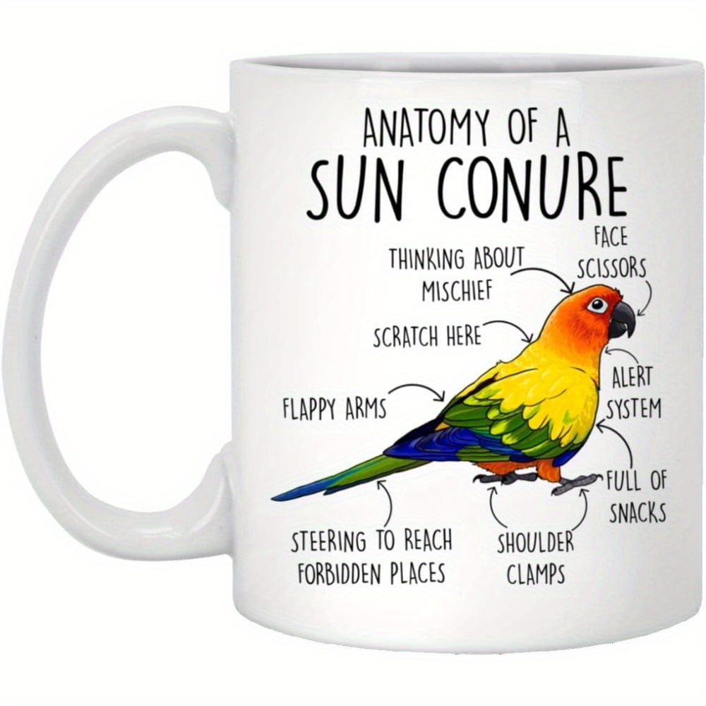 1pc, Sun Conure Coffee Mug, Cute Parrot Gift, Pet Bird Lover, Funny ...