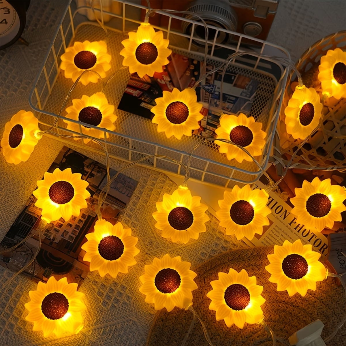 1pc Sunflower LED String Lights - Charming Decorative Fairy Lights for ...