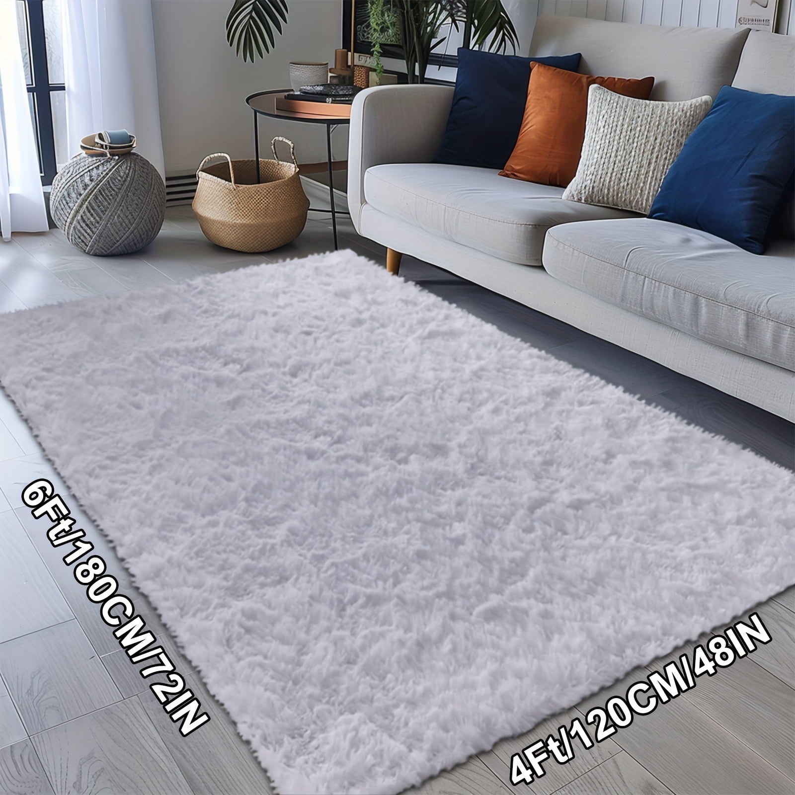 1pc Super Soft Thickened Fluffy Area Mat for Living Room, Soft Shaggy ...