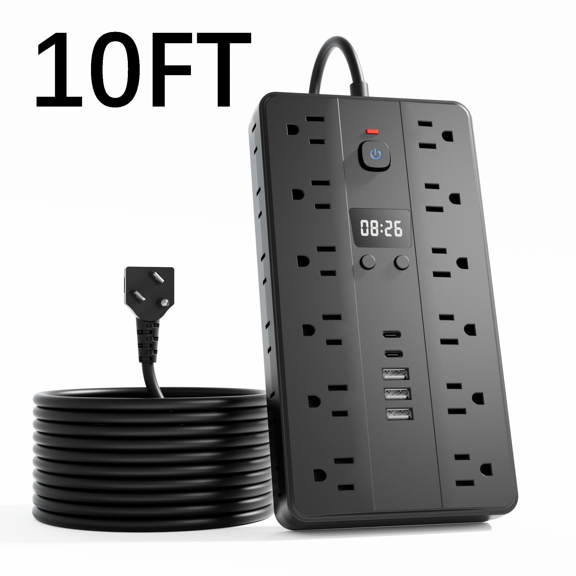 1pc Surge Protector Power Strip with 24/16 AC Outlets, 4 USB-A, 2 USB-C ...