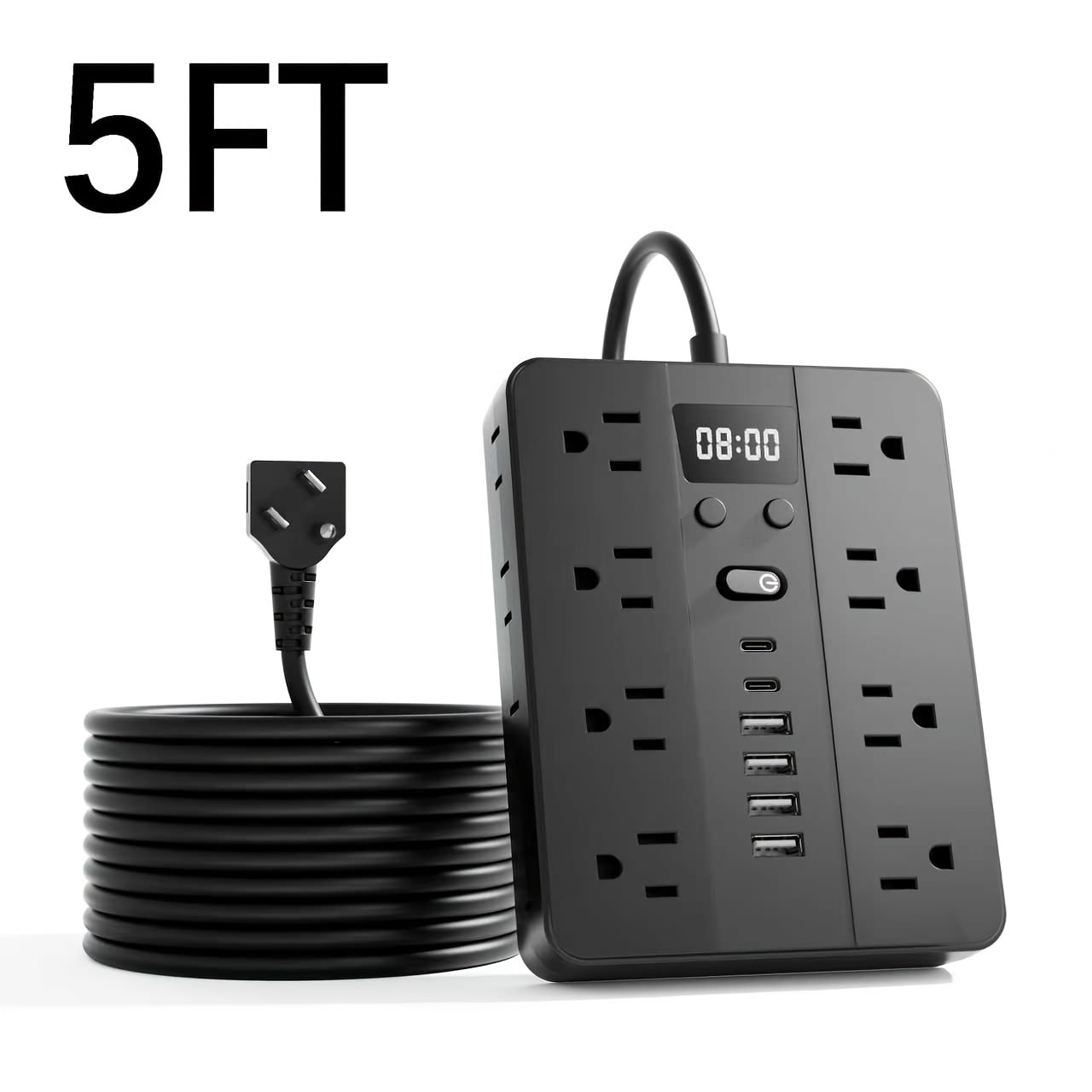 1pc Surge Protector Power Strip with 24/16 AC Outlets, 4 USB-A, 2 USB-C ...