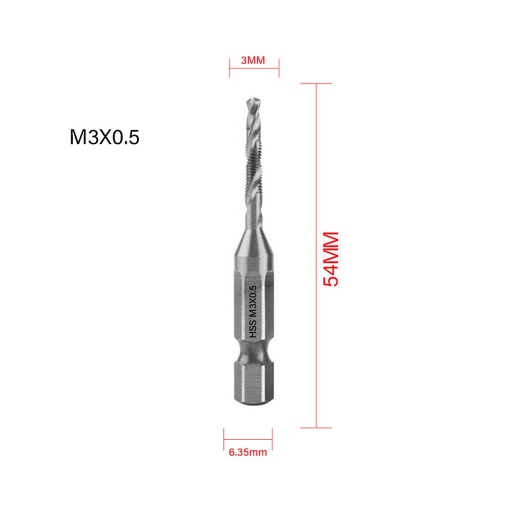 1pc Tap Drill Bit Hex Shank Thread Metric Tap Drill Bits Screw Machine ...