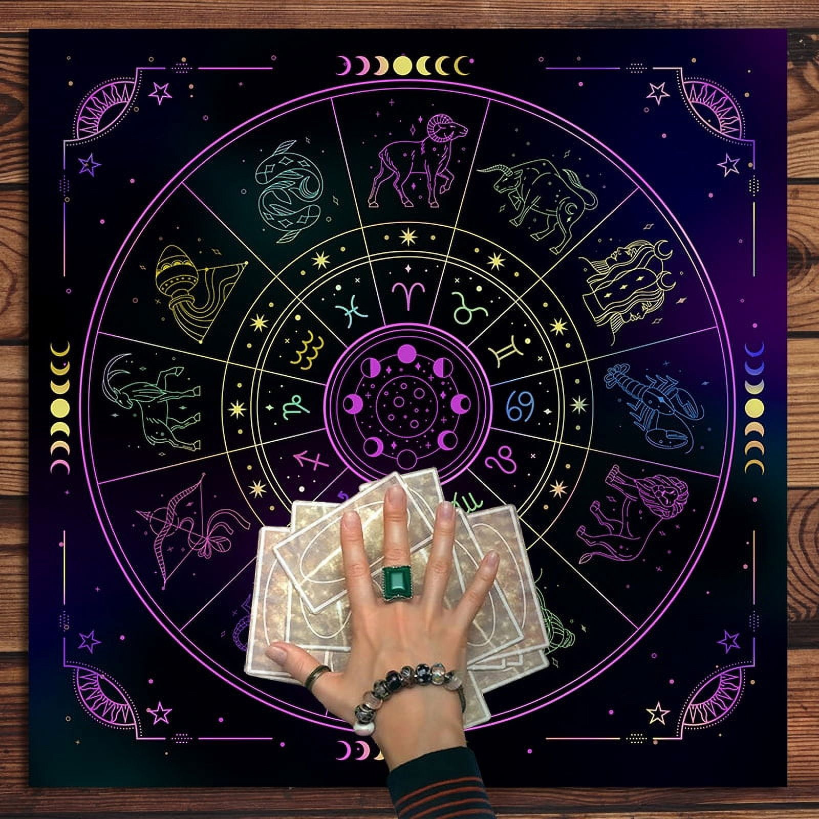 1pc, Tarots Tablecloth, 12 Constellations Divination Altar Cloth Board ...