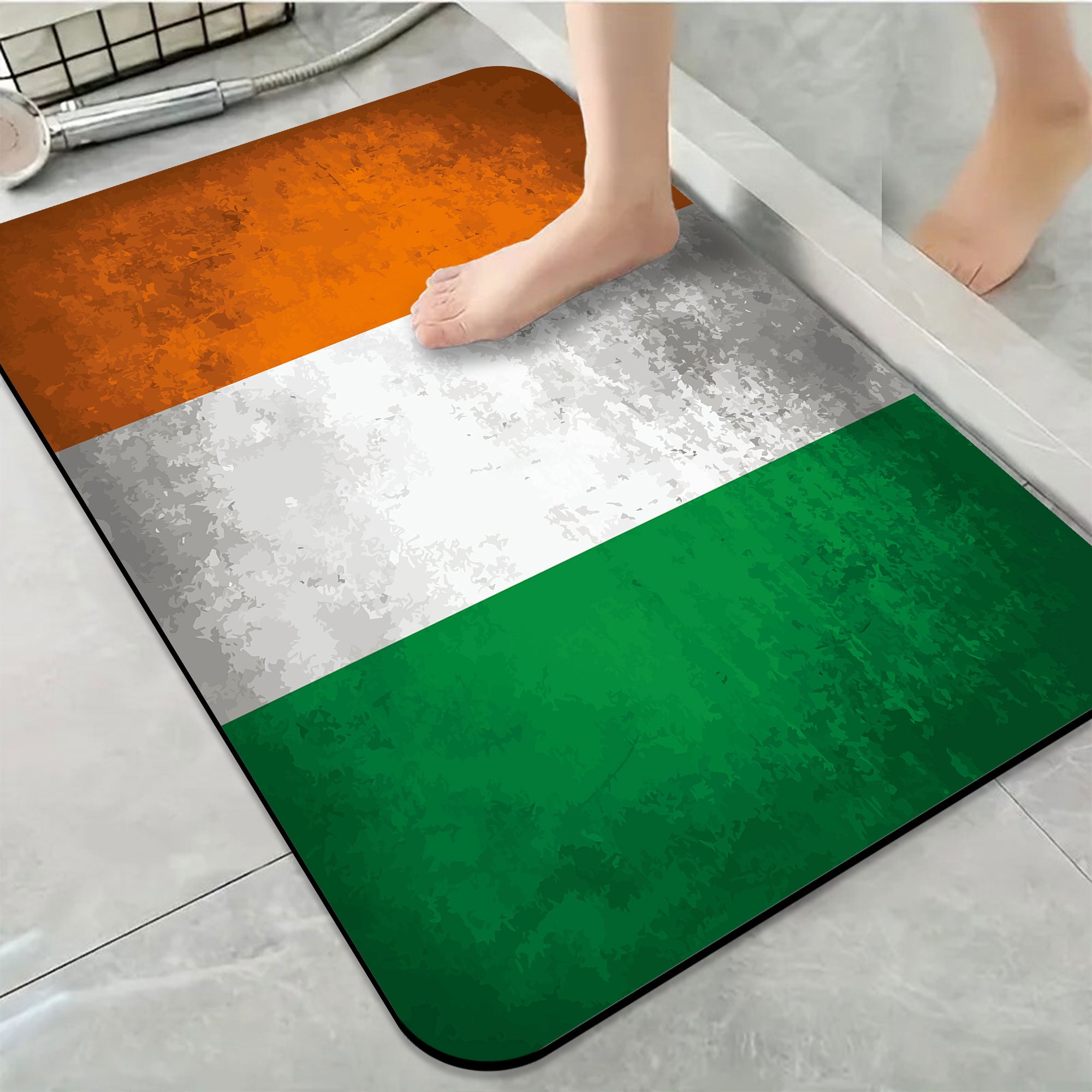 1pc Textured Tricolor Flag Bathroom Rug Bathroom Decor and Accessories ...