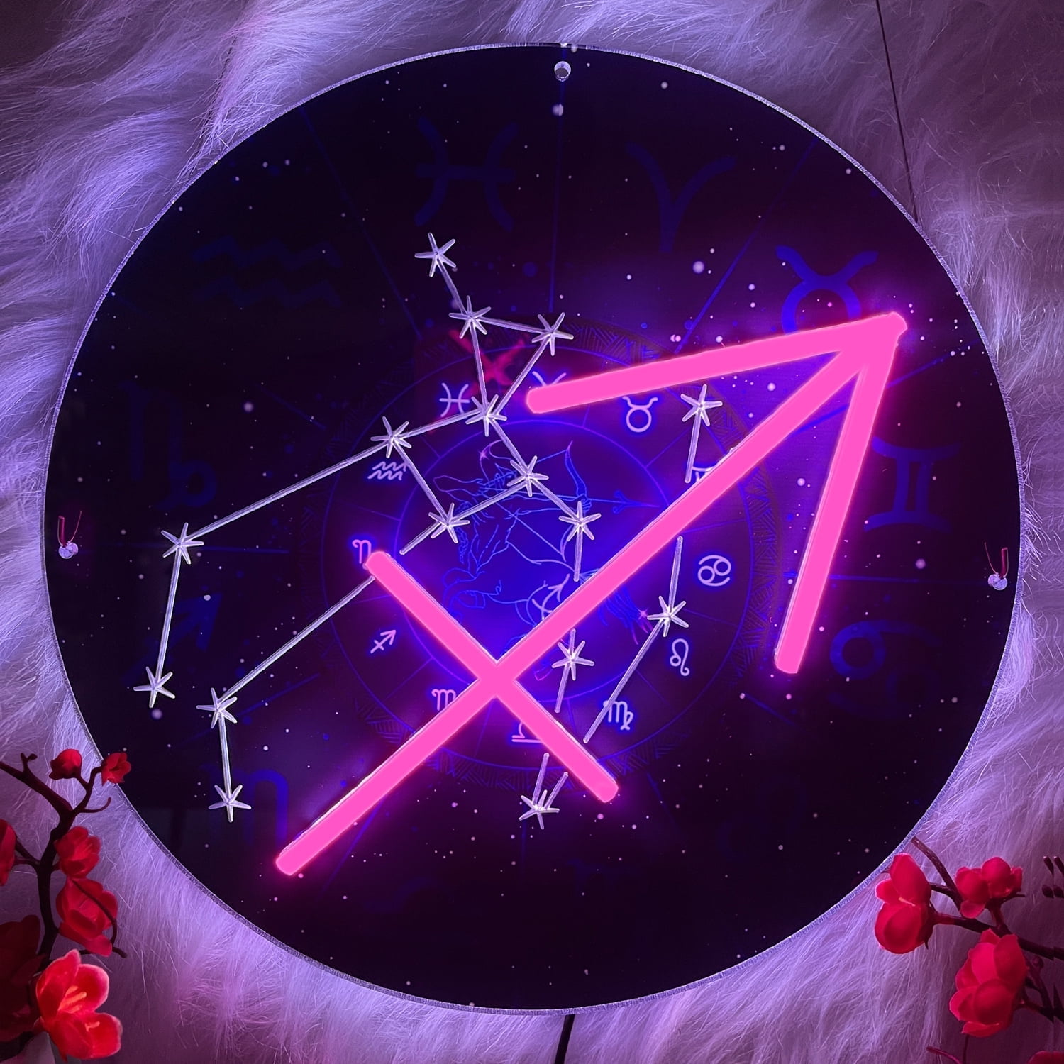 1pc The Zodiac Horoscope Neon Sign, Sagittarius LED Neon Signs For Wall ...