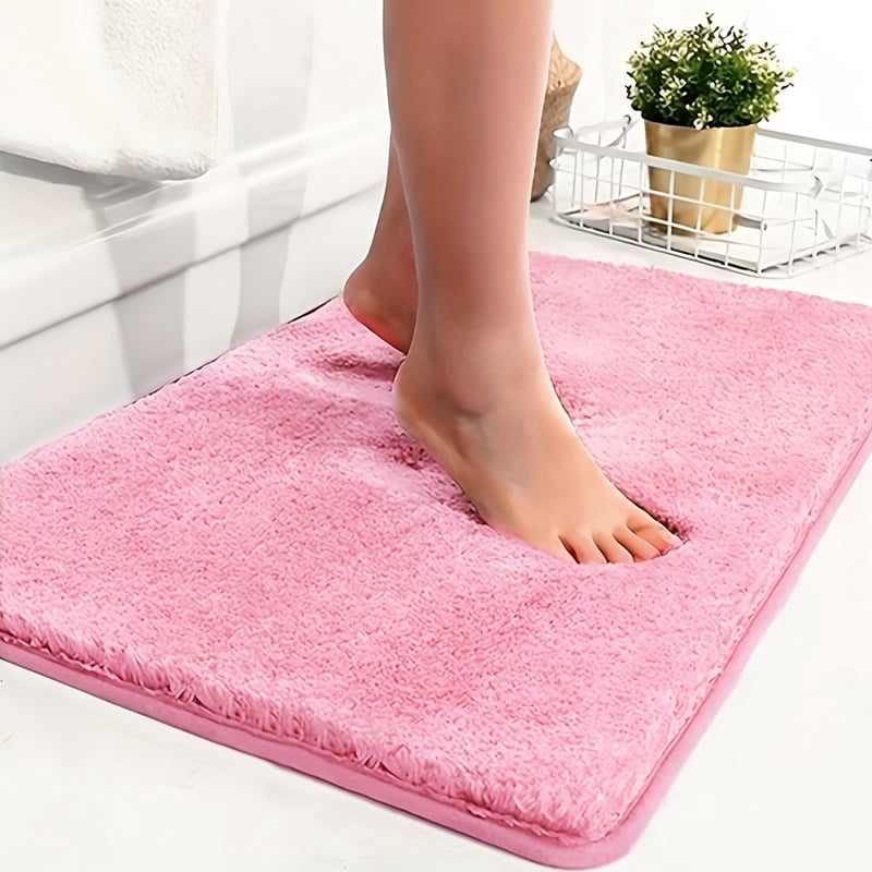 1pc Thickened Ultra-Fine Fiber Plush Soft Comfortable Bathroom Rug ...