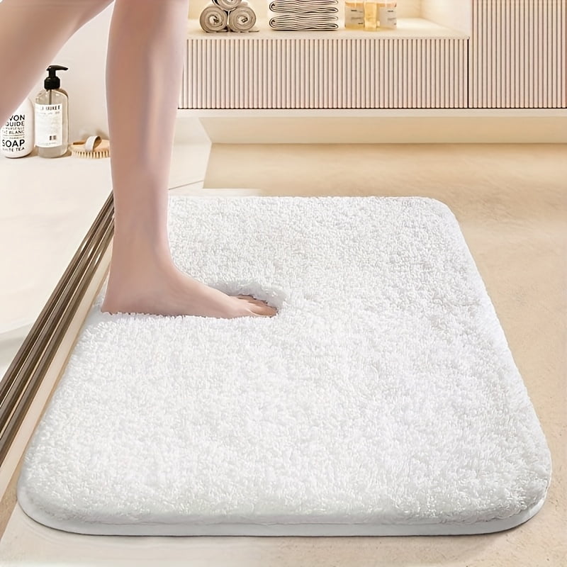 1pc Thickened Ultra-Fine Fiber Plush Soft Comfortable Bathroom Rug ...