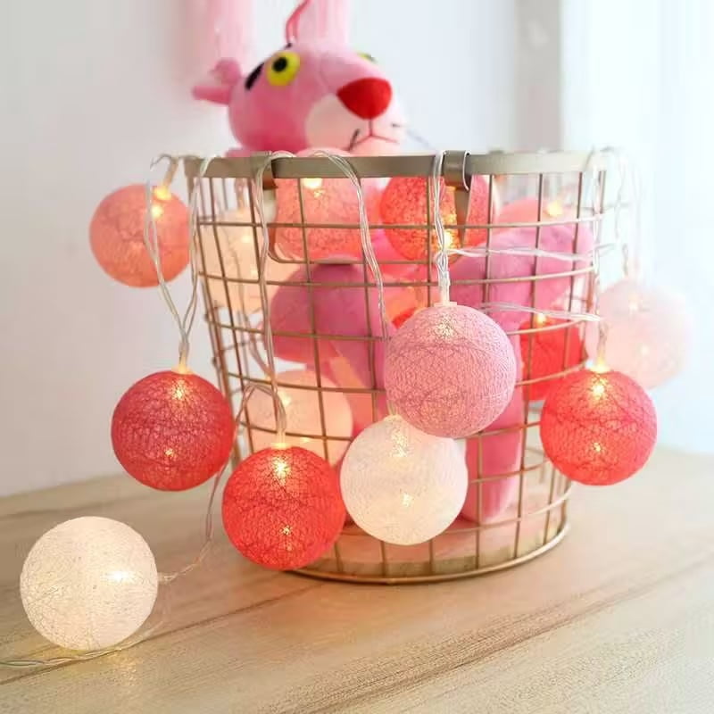 1pc Thread Ball String Lights LED Macaron Festival Wedding Atmosphere ...