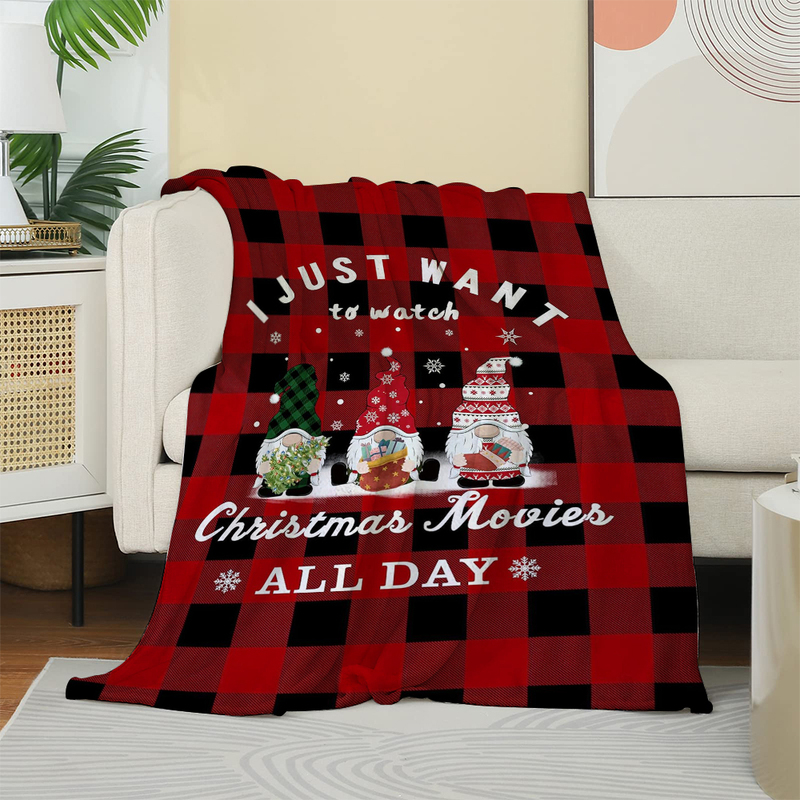 1pc Throw Christmas Theme Pattern Flannel Blanket for Couch Bed Sofa ...