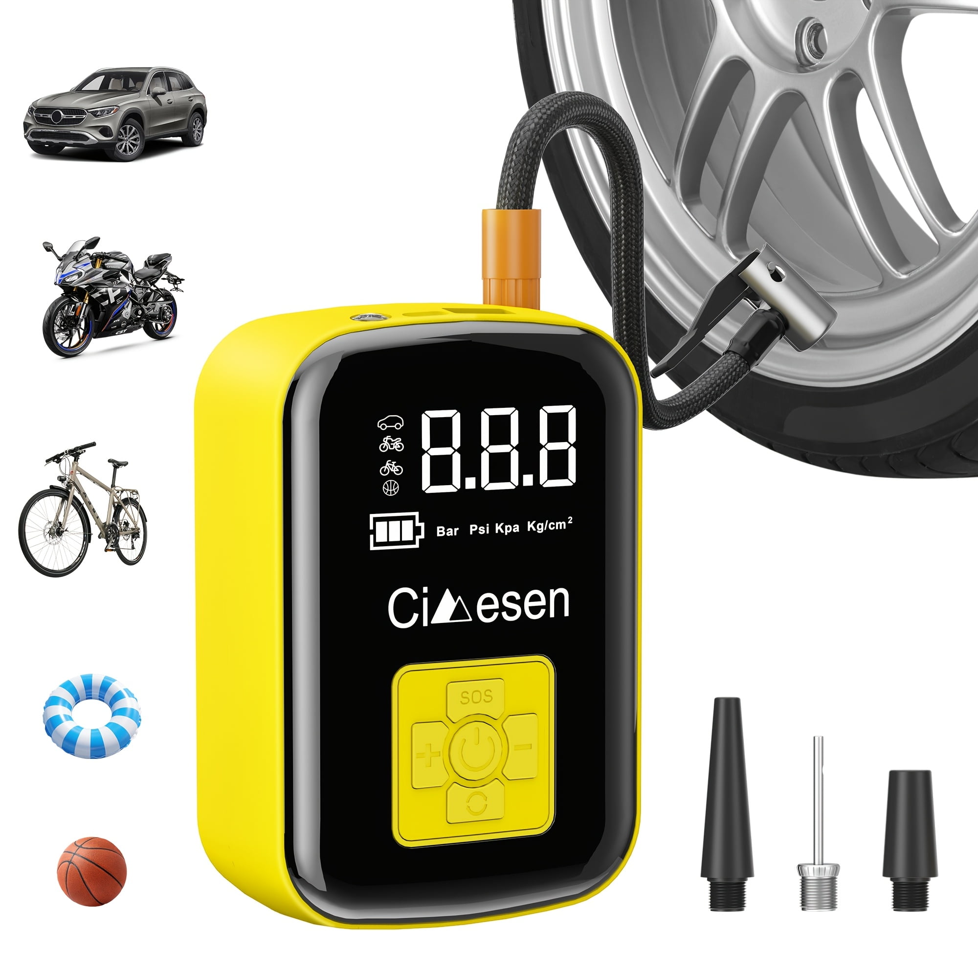 1pc Tire Inflator Portable Air Compressor, Fast Cordless , Digital ...