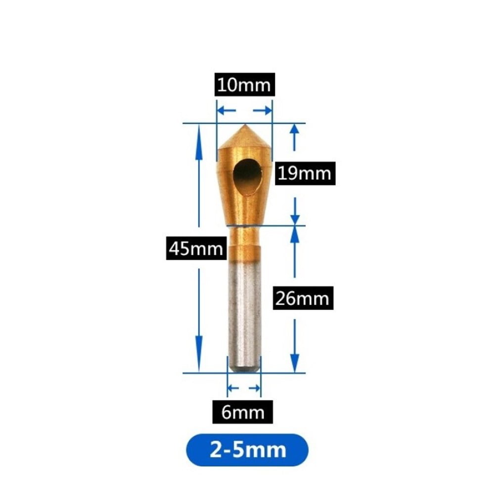 1Pc Titanium Countersink Deburring Drill Bit Hole Cutter Metal ...