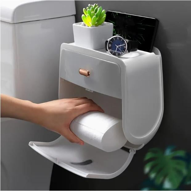 1pc Toilet Roll Paper Holder, Double Layer Large Capacity Tissue ...