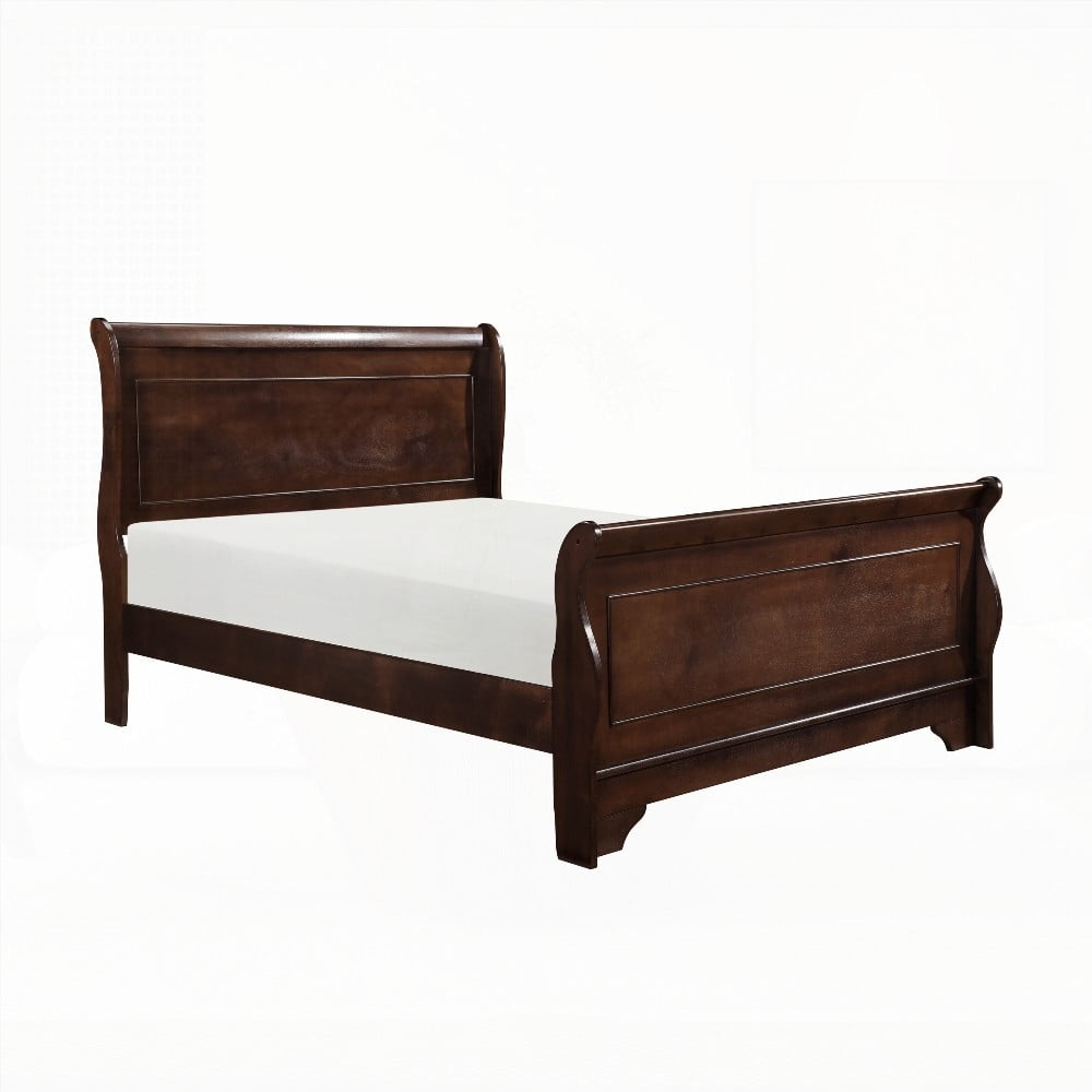 1pc Traditional Style Full Bed in Dark Cherry Finish & Okume Veneer ...