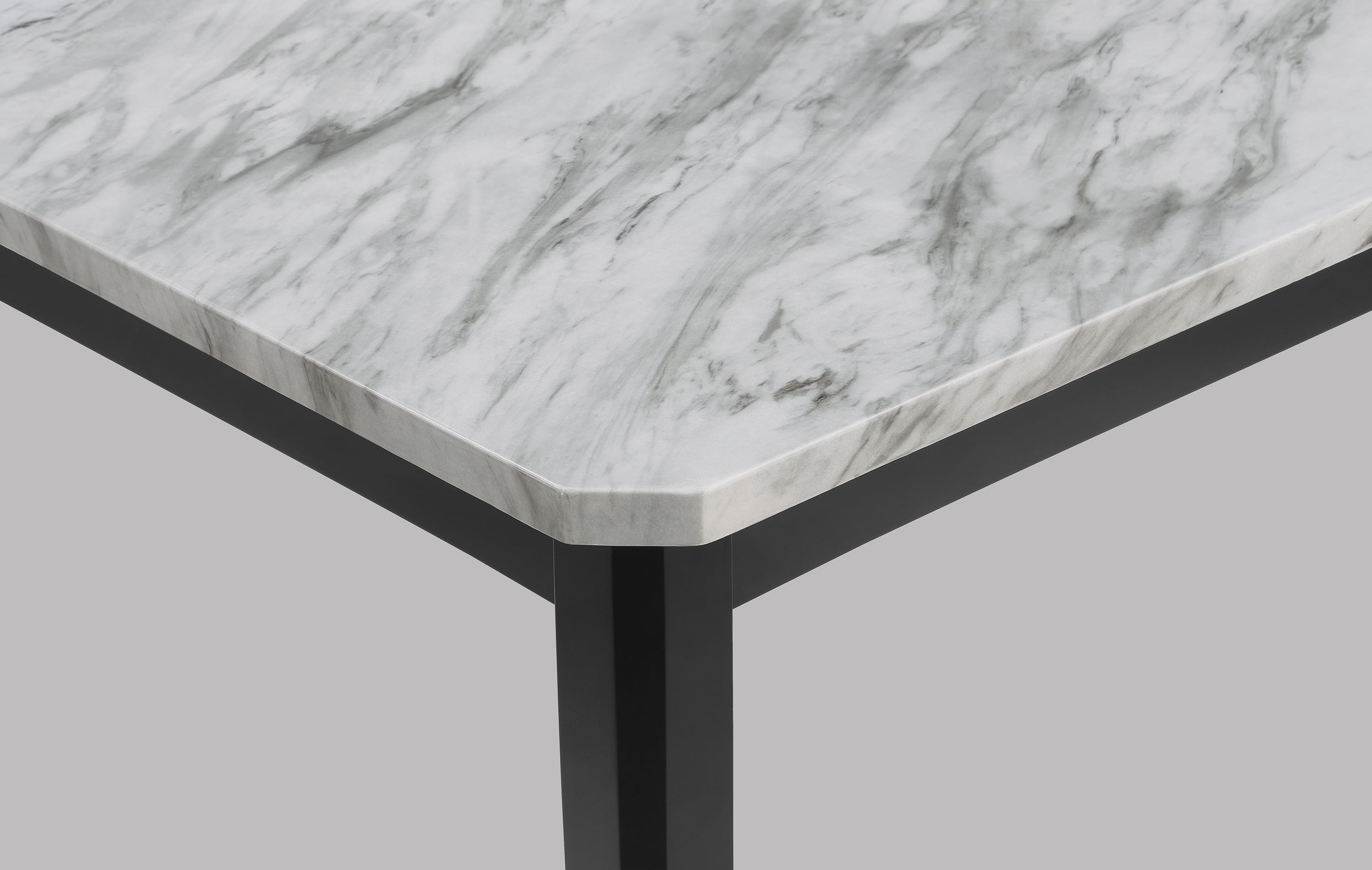 1pc Transitional Dining Rectangular Table Faux White Marble Table Top ...