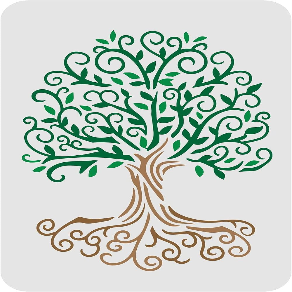 1pc Tree of Life Drawing Stencil 29.7x21cm Reusable Life Tree Stencil ...