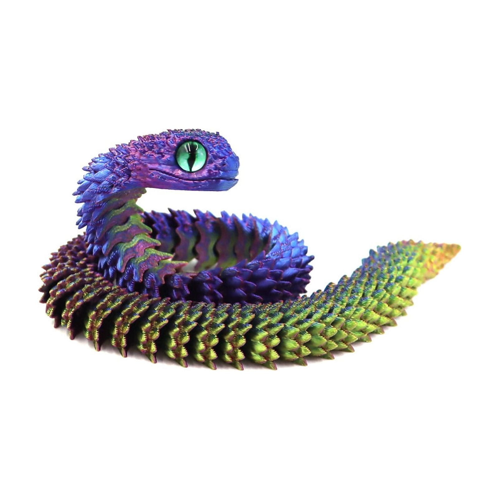 1pc Tri Color Colorful Size: 13*3*3cm 3D Printed Viper Jointed Snake ...