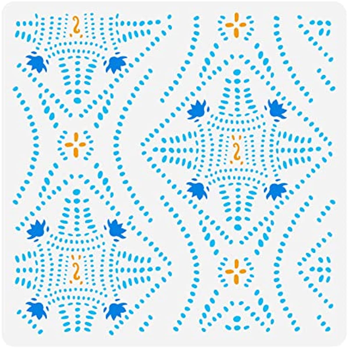 1pc Tribal Batik Pattern Stencil Large Plastic Quadrilateral Wall ...