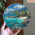 1pc, Tropical Maldives Landscape Theme, Round Aluminum Metal Decorative ...