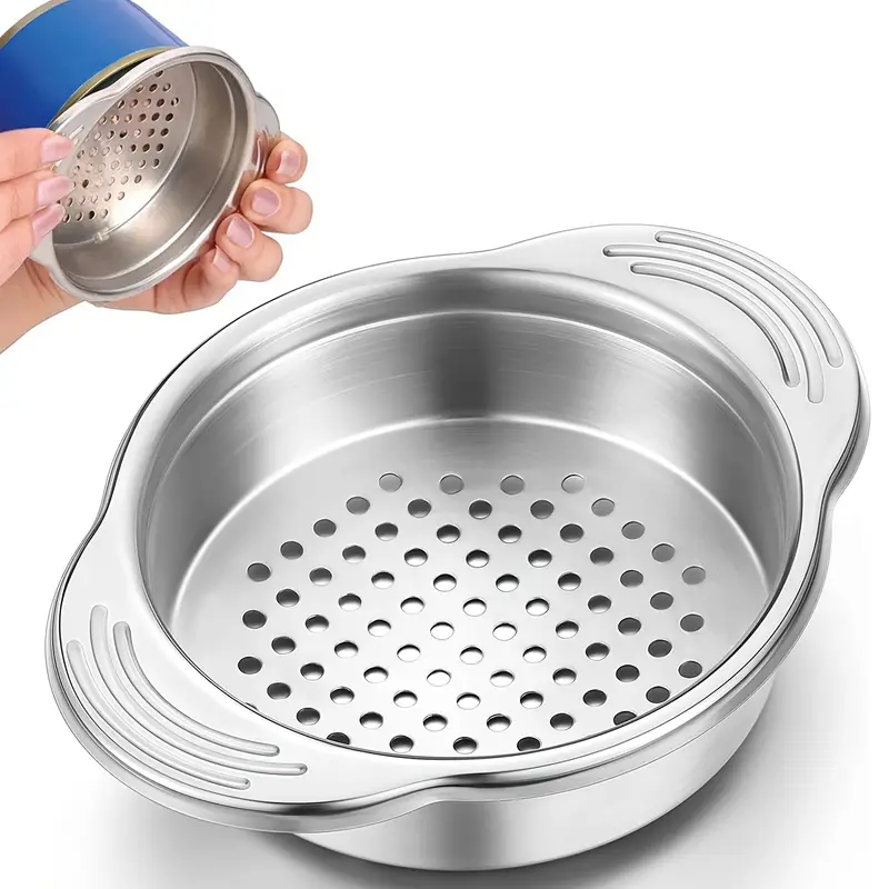 1pc Tuna Strainer Stainless Steel Can Strainer Food Lid Tuna Can ...