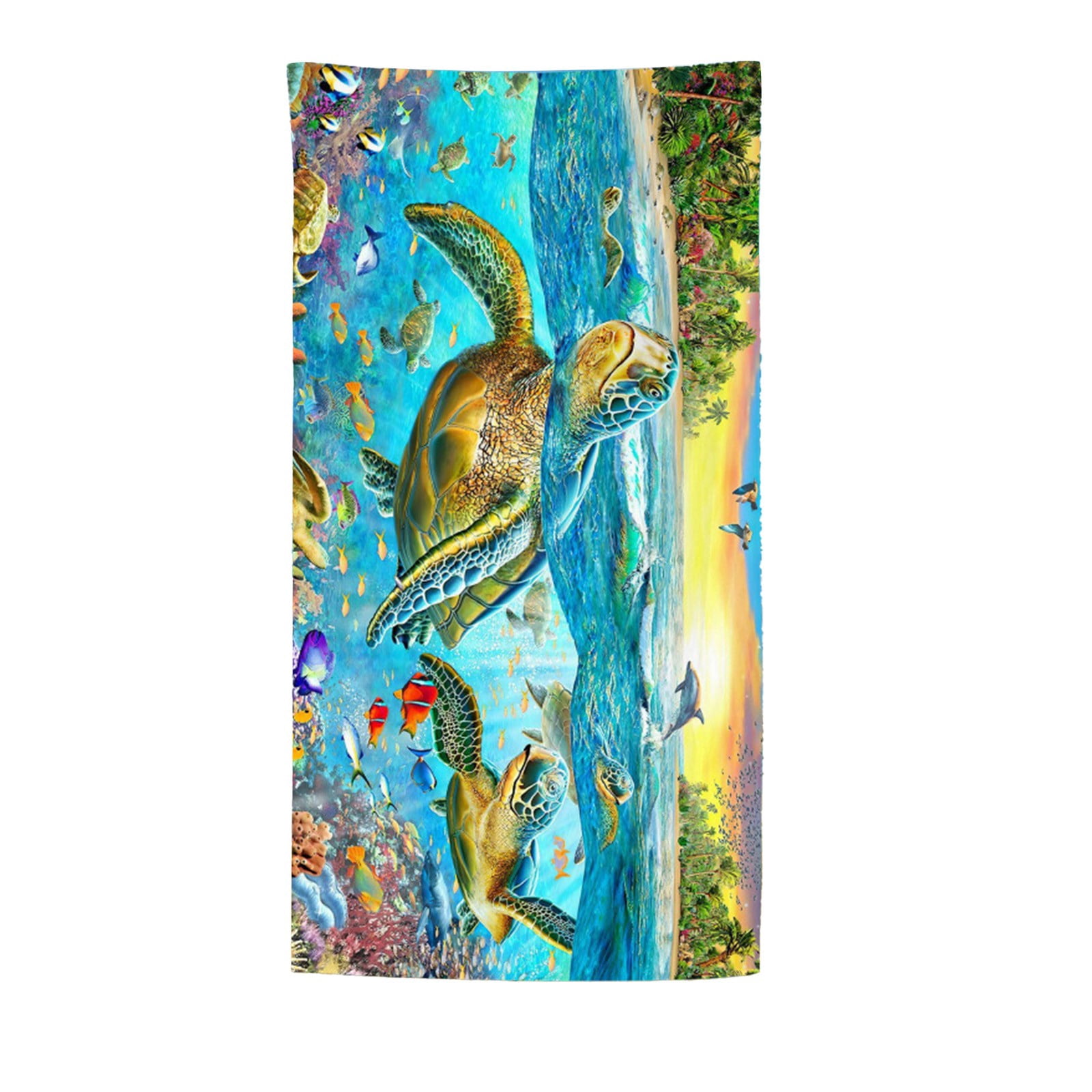 1pc Turtle Beach Towel - 27"X 55" Fast Dry Microfiber Towel ...