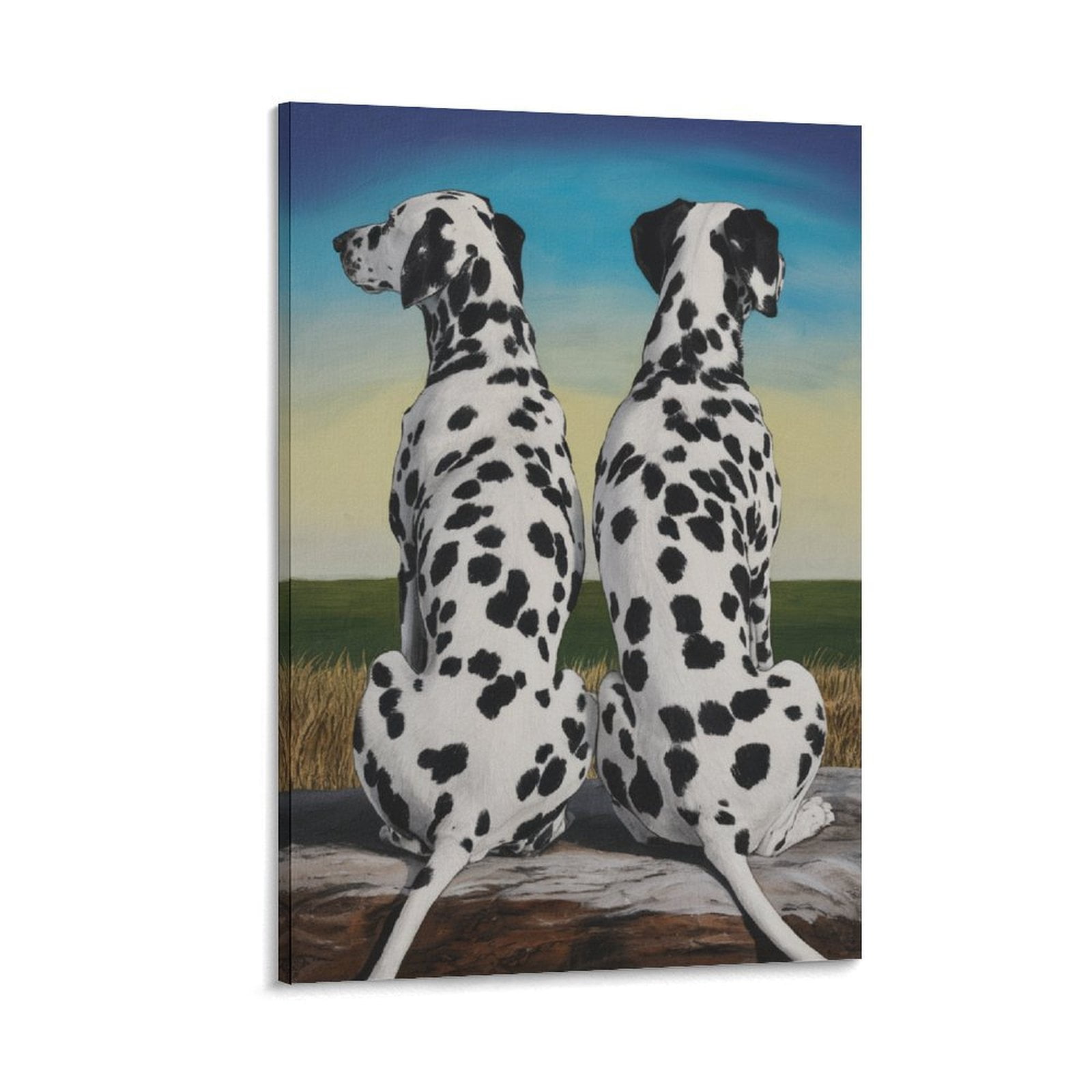 1pc Two Dalmatians Sitting Together 4 Pictures Print Wall Art With ...