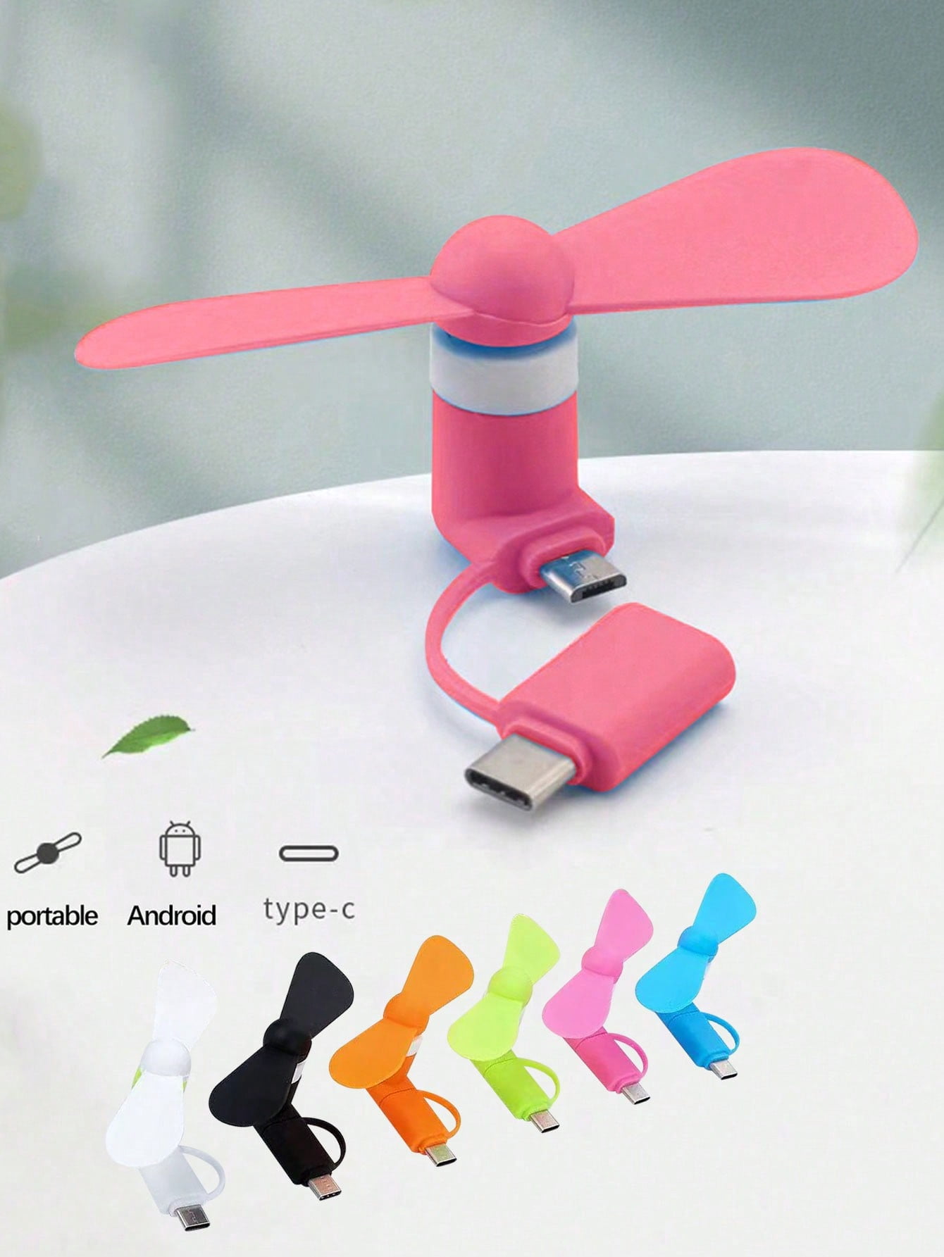 1pc Type C Android Interface Portable Mini Phone Fan, Compatible with ...