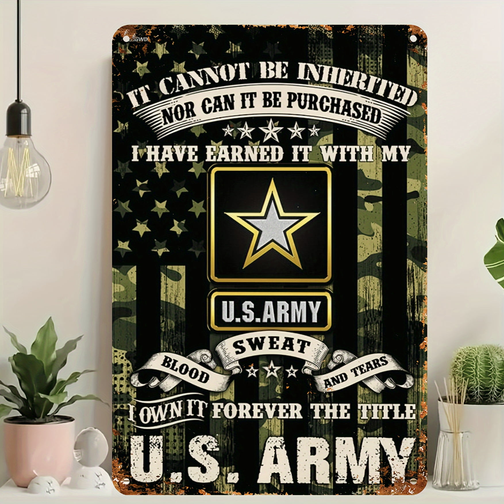 1pc U.S. Army Military Honor Aluminum Sign (8 "x12"/20 Cm *30 Cm ...