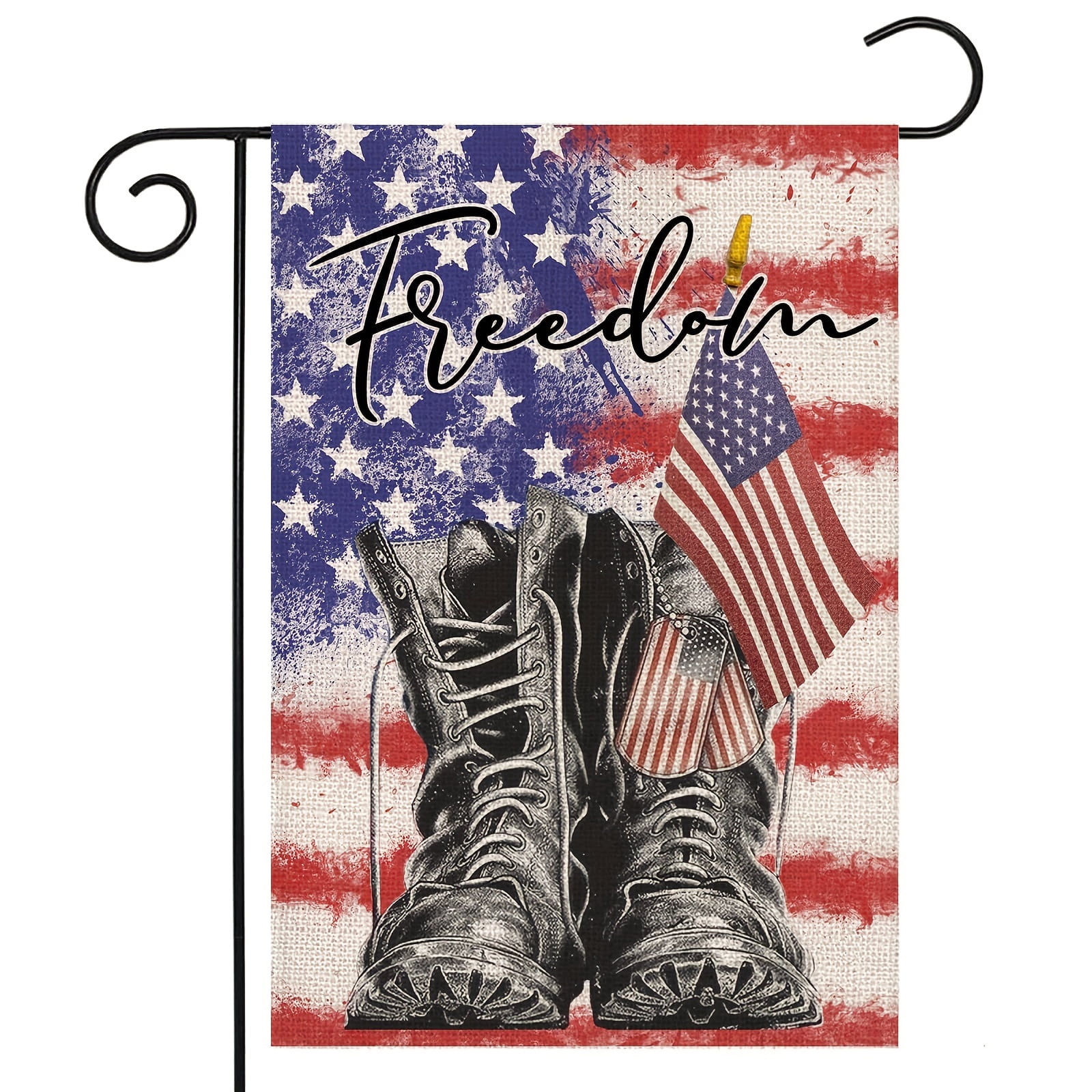 1pc USA Day Freedom Boots Garden Flag, Patriotic American Flags Small ...