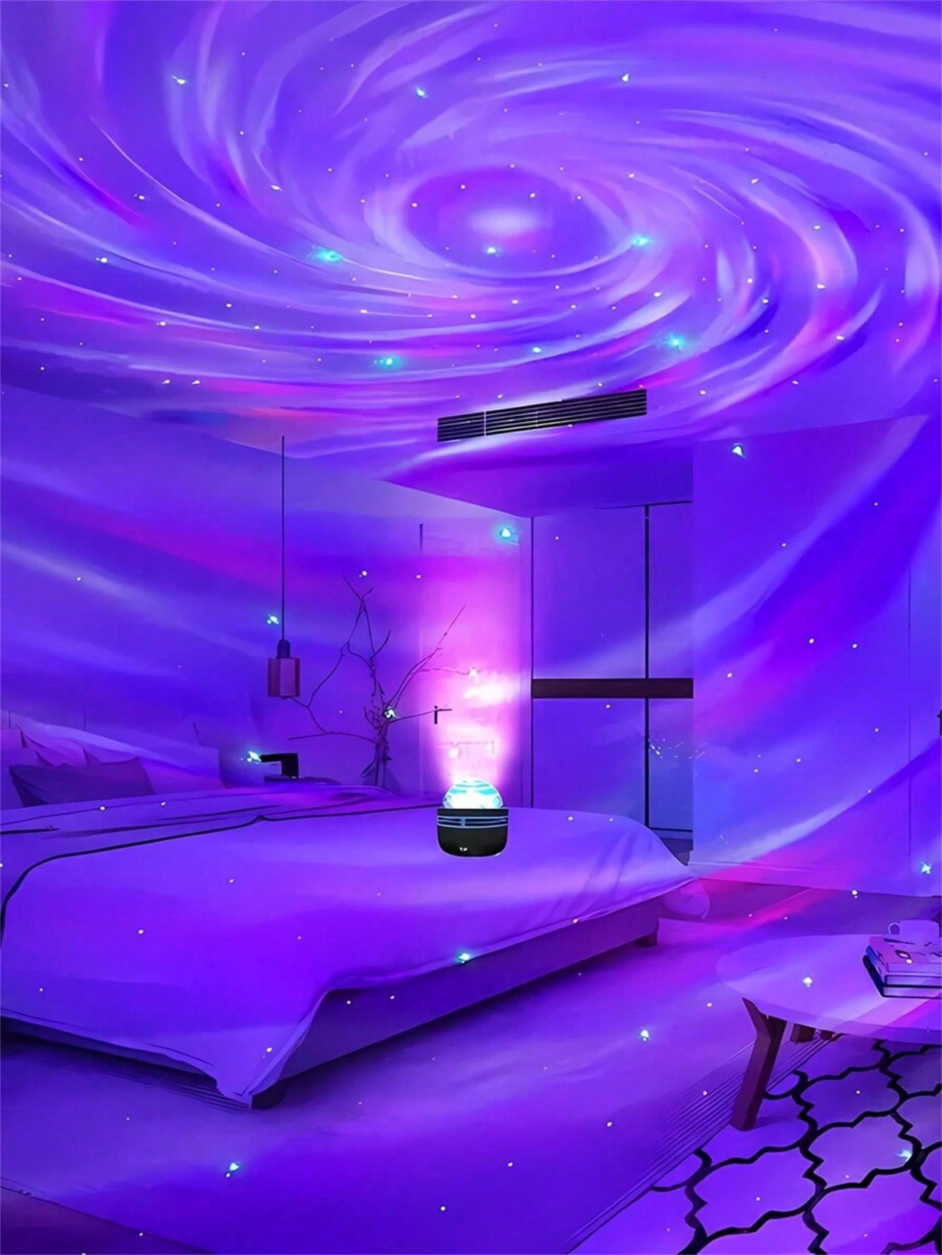 1pc USB Galaxy Swirl Projector Lamp LED Wave Ripple Projection Light 7 ...