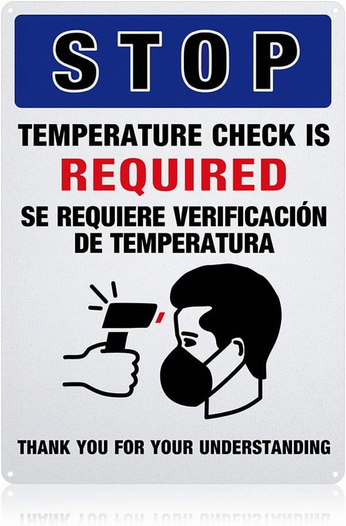 1pc UV Protected & Waterproof Aluminum Warning Signs inchTemperature ...