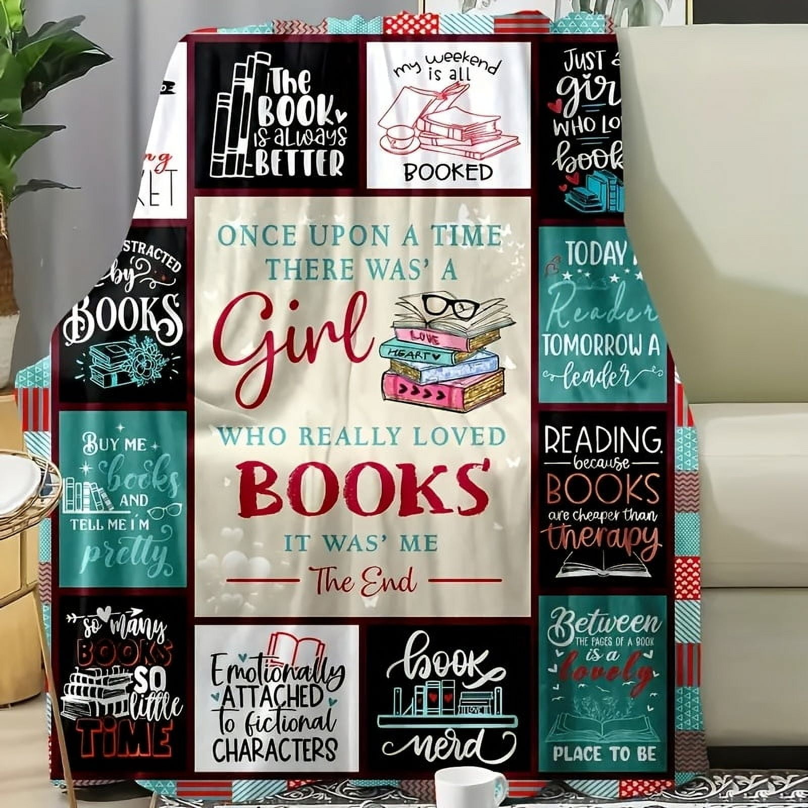 1pc Ultra-Soft Cozy Reading Blanket - Luxurious Throw For Bookworms ...