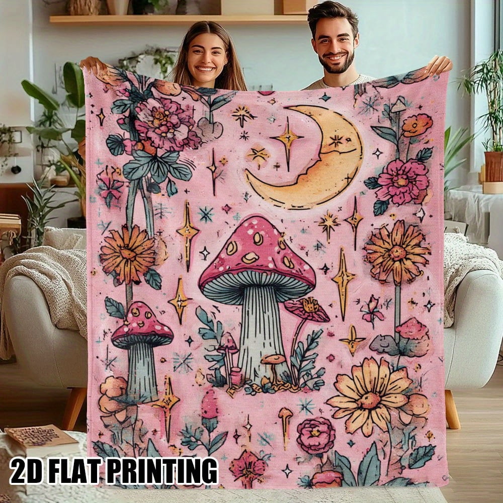 1pc Ultra-Soft Flannel Blanket Whimsical Forest Dreamscape Print – Cozy ...