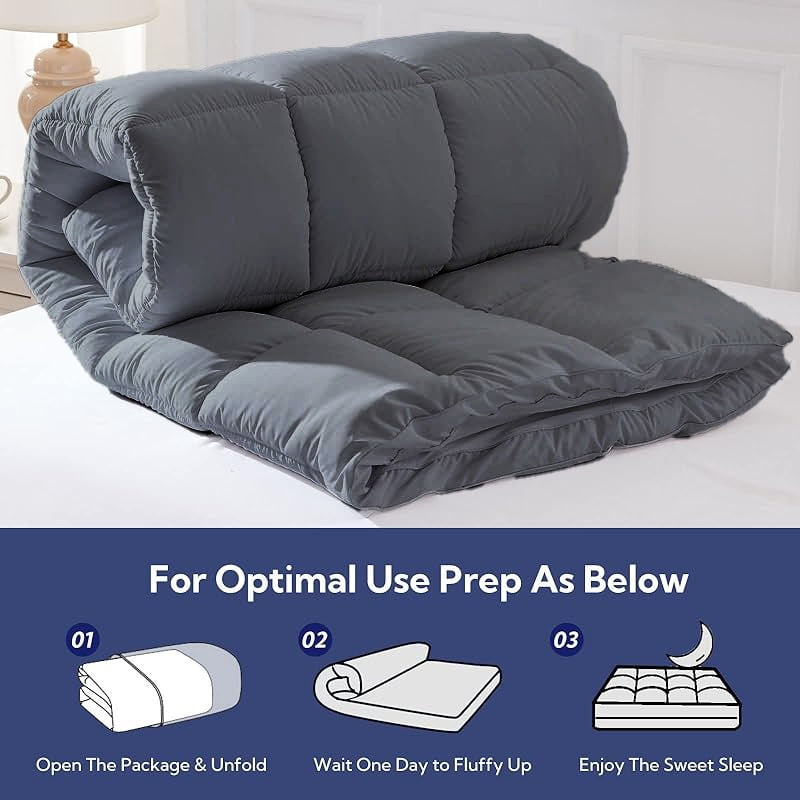 1pc Ultra-Thick 500GSM/1000GSM Mattress Topper - Breathable Quilted ...