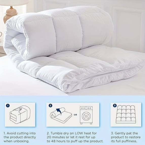 1pc Ultra-Thick 500GSM/1000GSM Mattress Topper - Breathable Quilted ...