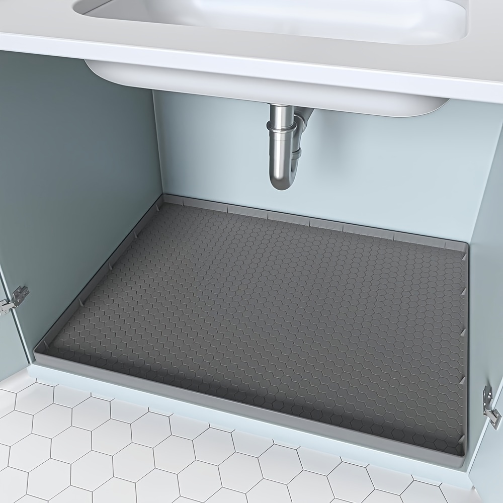 1pc Under-Sink Organizers, 34 Inch Under Sink Washable Mat, Gray ...